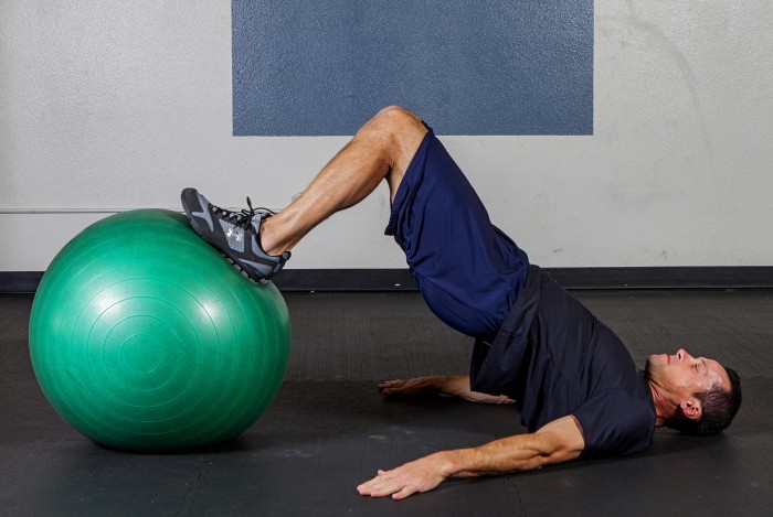 Bent Knee Exercise Ball Back Press - Sean Cochran Sports Performance ...